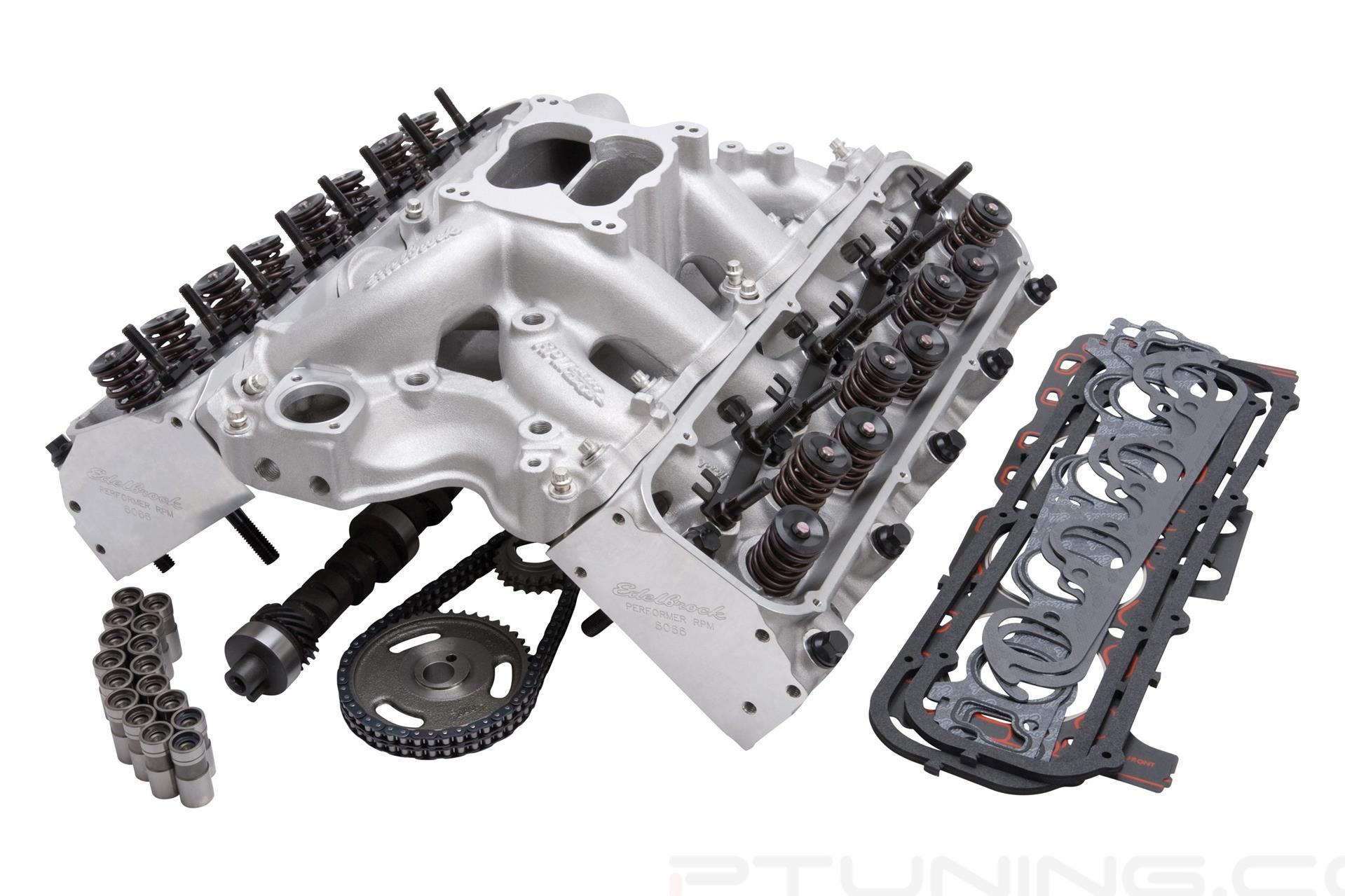 Edelbrock 2045 - 506 HP RPM Series Engine Power Package Satin Top End ...